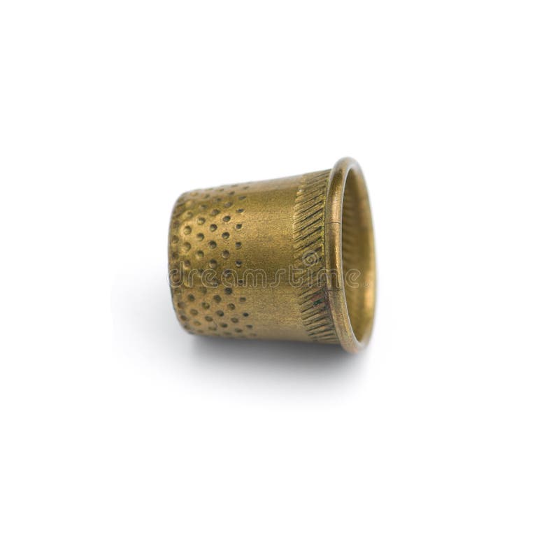 Old Copper Thimble Close-up Isolated on White Background Stock Image ...