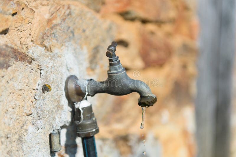 Old copper water tap stock photo. Image of france, running - 137773860