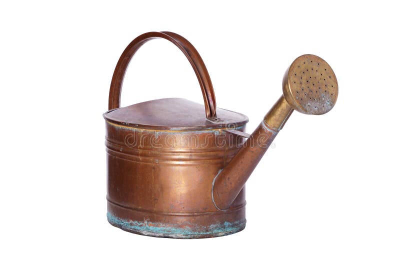 Old copper watering can stock image. Image of rusty, bucket - 26374541