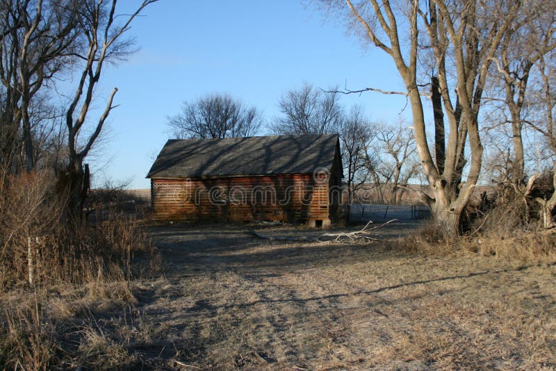 Old Corn Drying Barn Sits Along Side a Corn Field Stock Photo - Image ...
