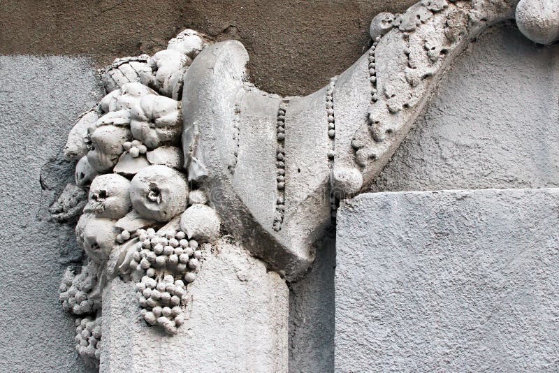 Old Cornucopia Bas-relief Decoration on Wall of a Building Stock Photo ...