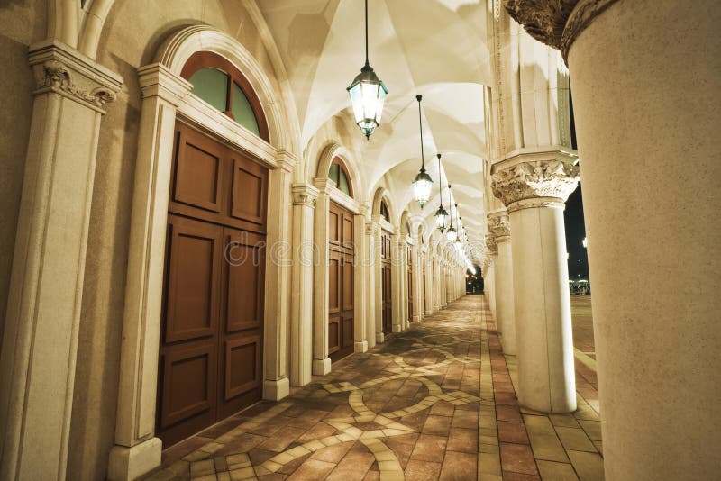 Old corridor stock photo. Image of hallway, column, destination - 14616120