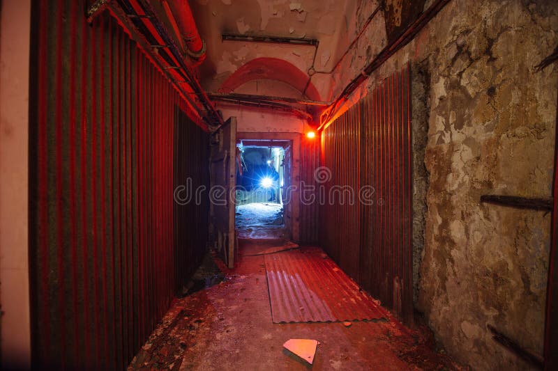 Old Corridor of Soviet Bunker, Echo of Cold War Stock Image - Image of ...