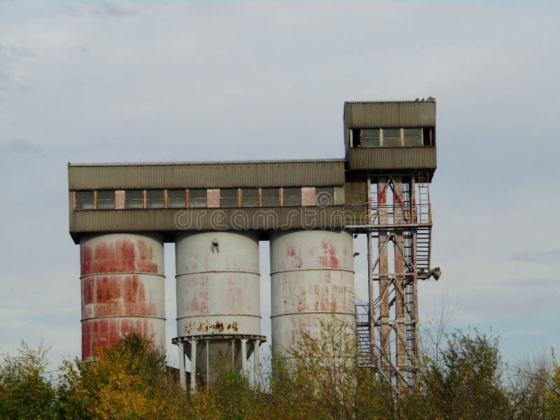 Old and Corroded Abandoned Silo Stock Photo - Image of brown, aged ...