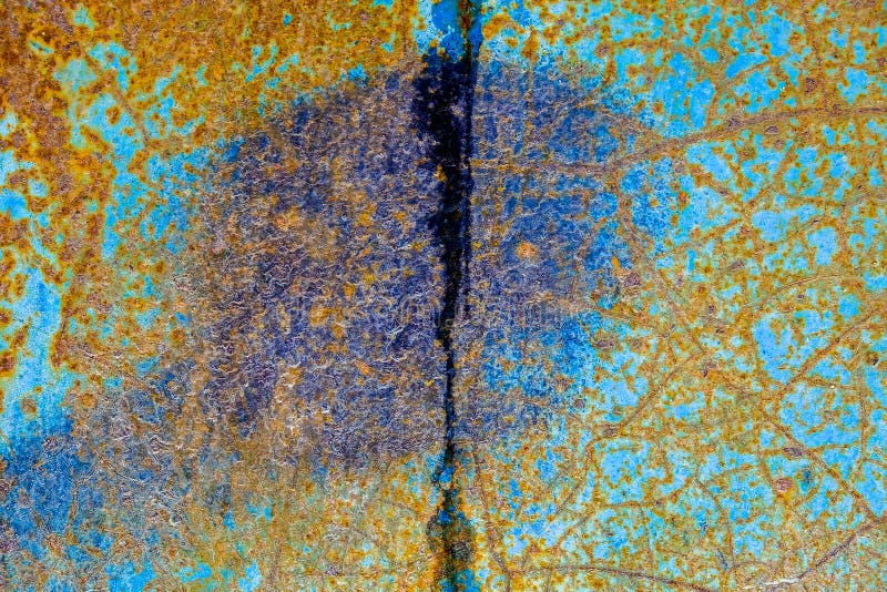 Old Corroded Metal Wall Background with Flaky Blue Paint .Rusty Flaky ...