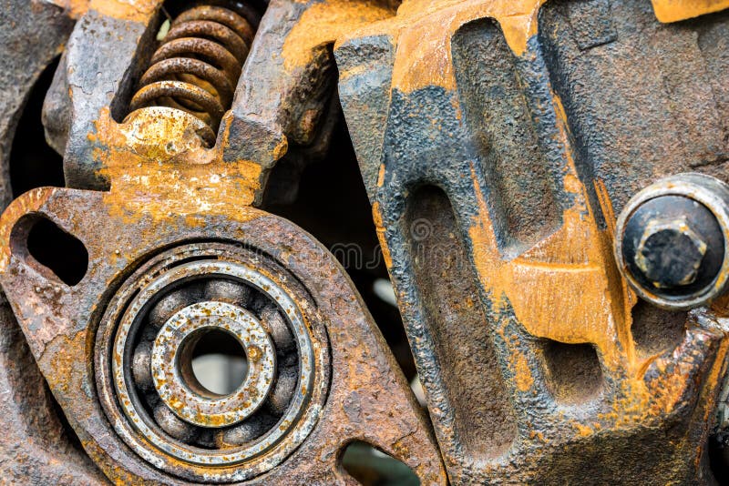 Old Corroded Scratched Metal Details of Machine Stock Image - Image of ...