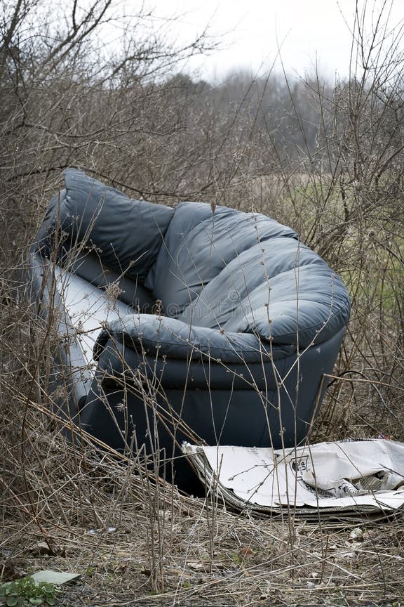 Couch stock image. Image of furniture, grass, garbage - 182082325