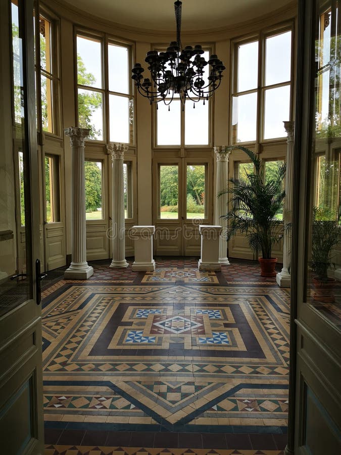 Old Country House Verandah with Tall Windows Stock Photo - Image of ...