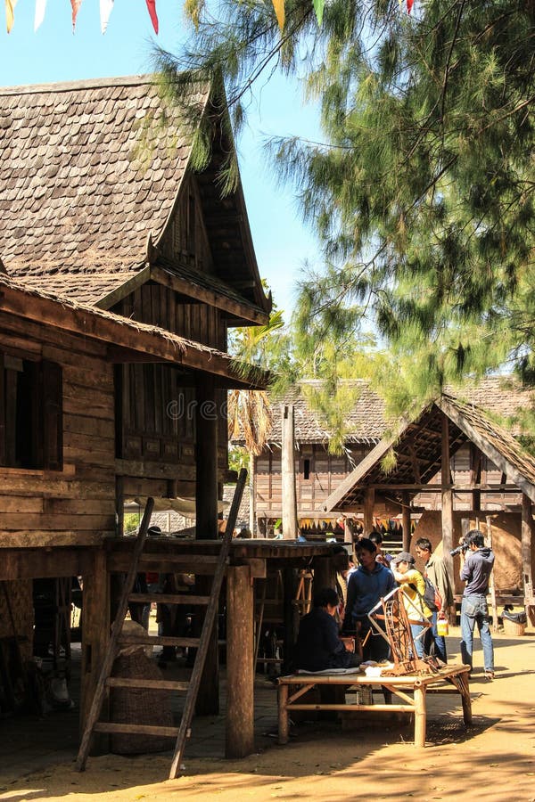 Old Country Style Thai Home Editorial Stock Photo - Image of timber ...