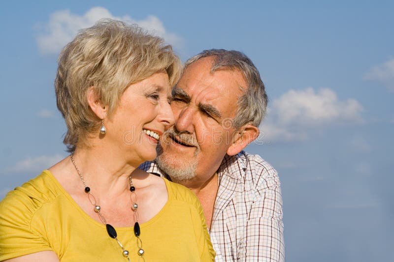 Happy Elderly Couple on Vacation Stock Image - Image of seniors, smile ...