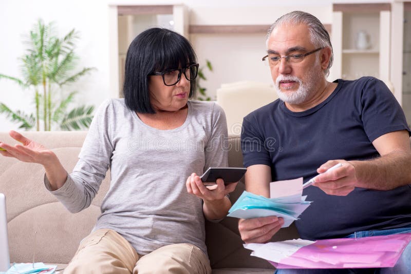 Old Couple Discussing Family Finances Stock Photo - Image of investment ...