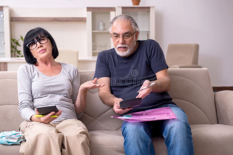 Old Couple Discussing Family Finances Stock Photo - Image of overspend ...