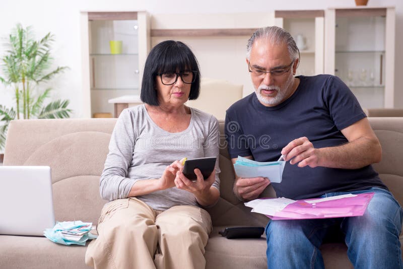 Old Couple Discussing Family Finances Stock Image - Image of economy ...
