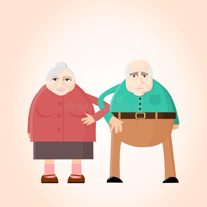 Old couple holding hands stock vector. Illustration of cartoon - 40914343