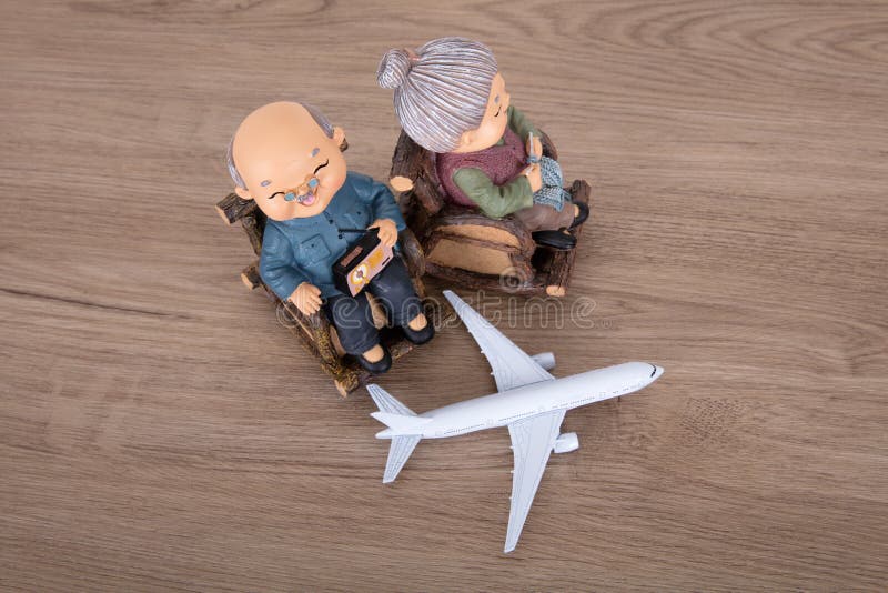 Old Couple Model and an Airplane Model Stock Photo - Image of objects ...