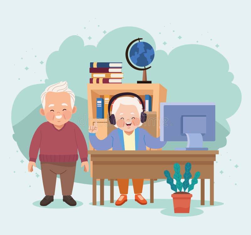 Seniors Computers Stock Illustrations – 17 Seniors Computers Stock ...