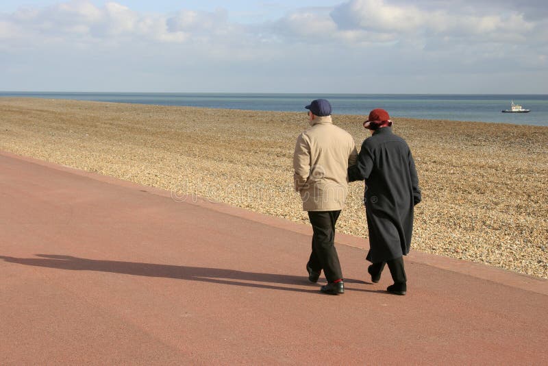 Old Couple Walking Together Stock Image - Image of aged, walking: 155085