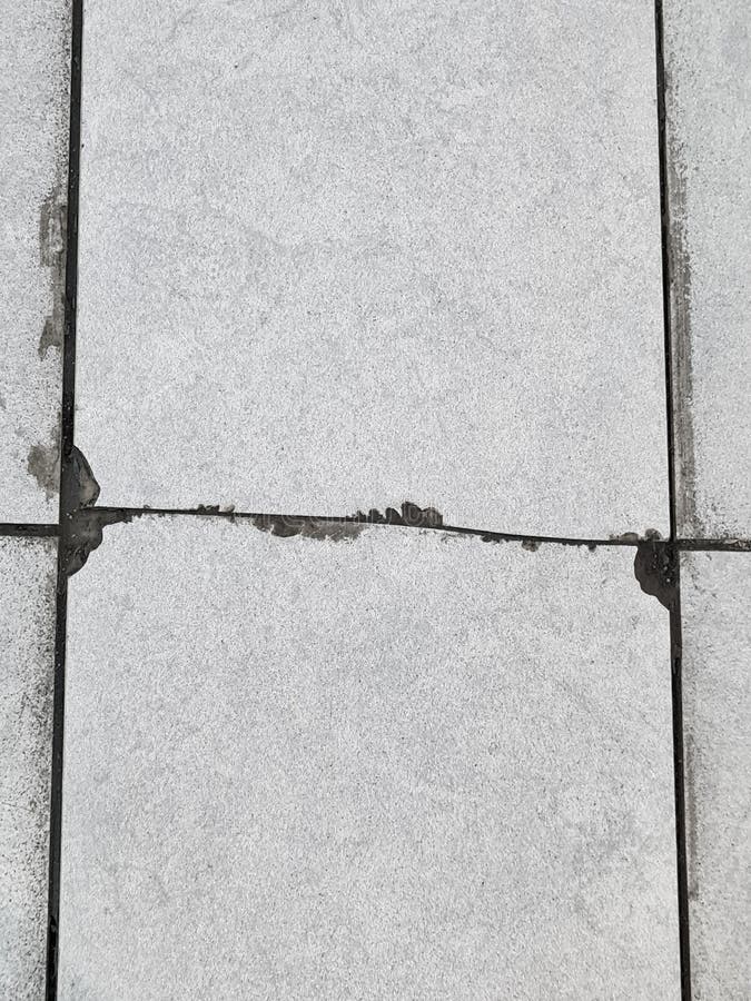 Old Cracked Gray Ceramic Tiles, Up Close Stock Image - Image of stone ...