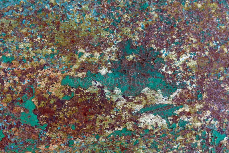 Old Cracked Paint Pattern on Rusty Background. Stock Photo - Image of ...