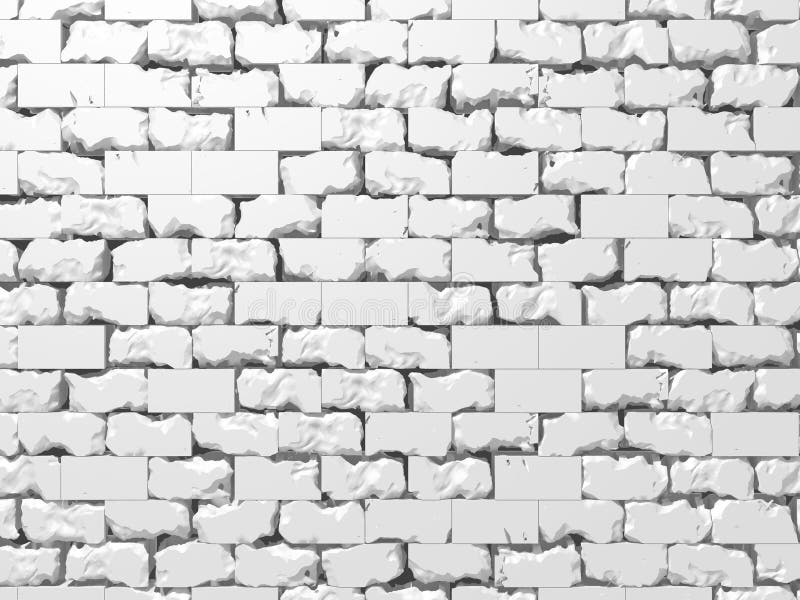 Old Cracked Rusty White Brick Wall Stock Illustration - Illustration of ...