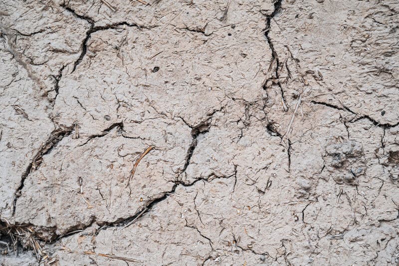 Old Cracked Wall Made of Orange Clay and Straw Stock Image - Image of ...
