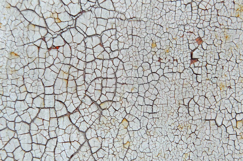 Old Cracked White Coat of Paint Background with Leaky Rust Stock Photo ...