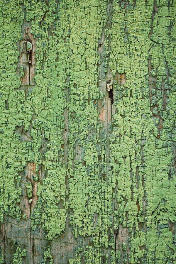 Old Cracked Wooden Board with Green Paint Stock Photo - Image of ...