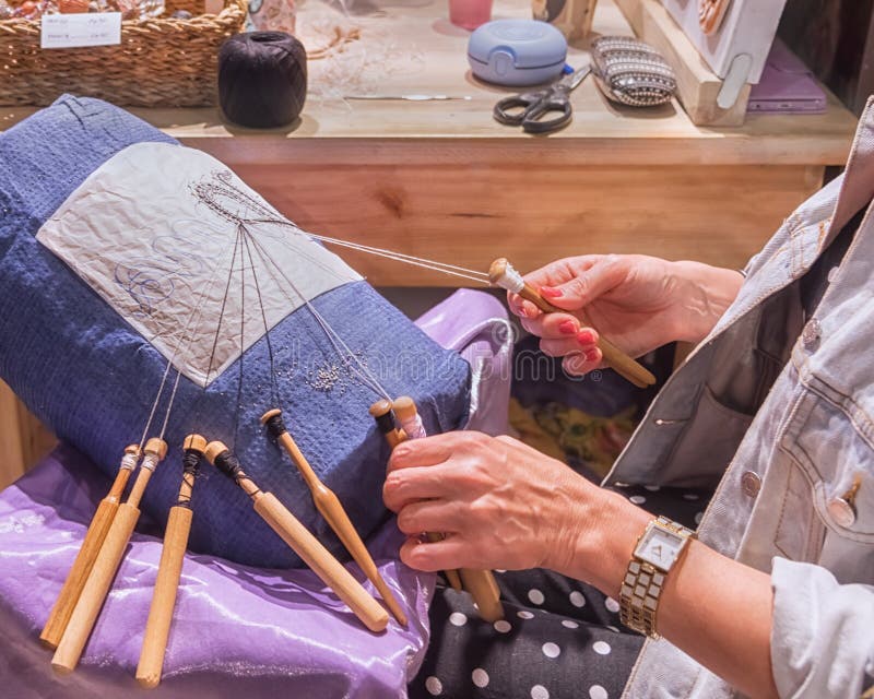 The Old Craft Technique of Lace Making Editorial Stock Image - Image of ...
