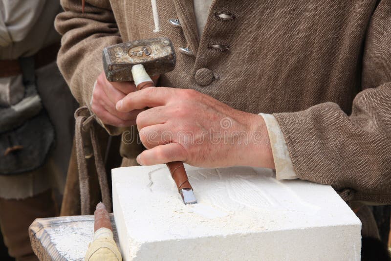 Old craftsman Mason stock photo. Image of brick, hand - 30838078