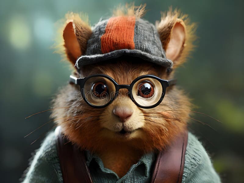 A really Old Crazy Quirky Nerdy Squirrel Creature, Wearing Glasses ...