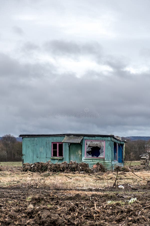 Old Creepy Dark Abandoned Destructive Dirty House Broken Windows Stock ...