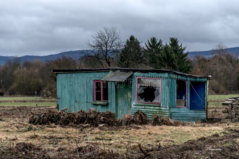 Exterior Of Creepy Abandoned Old House Stock Image - Image of halloween ...