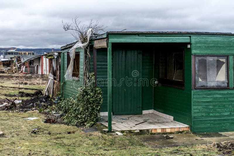 Old Creepy Dark Abandoned Destructive Dirty House Broken Windows Stock ...