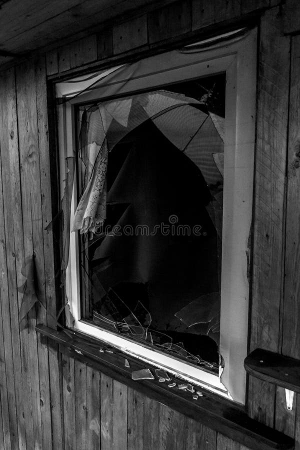 Old Creepy Dark Abandoned Destructive Dirty House Broken Windows Stock ...