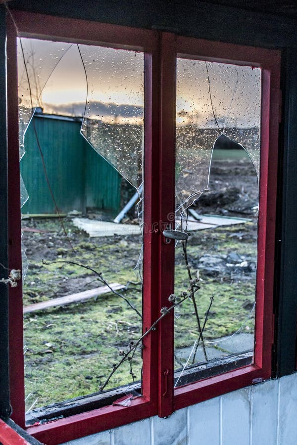 Old Creepy Dark Abandoned Destructive Dirty House Broken Windows Stock ...