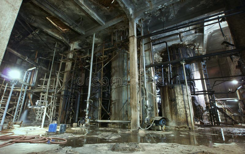 Old Creepy, Dark, Decaying, Destructive, Dirty Factory Stock Image ...