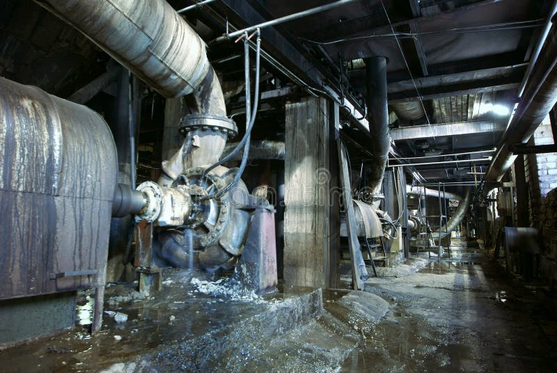 Old Creepy, Dark, Decaying, Destructive, Dirty Factory Stock Photo ...