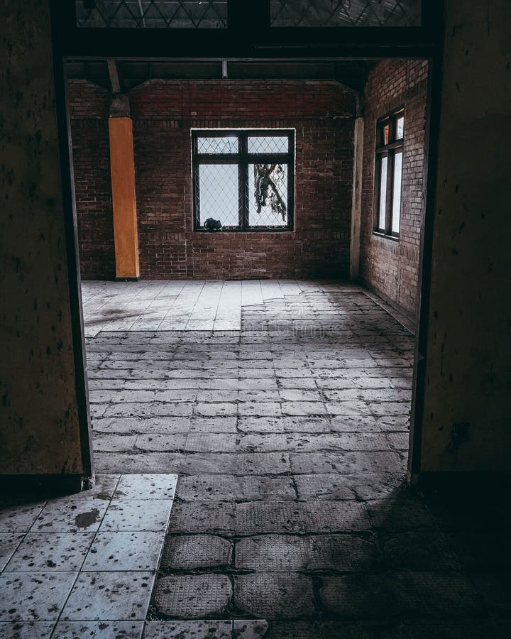 Creepy Brick Wall of an Old Warehouse Stock Photo - Image of vintage ...