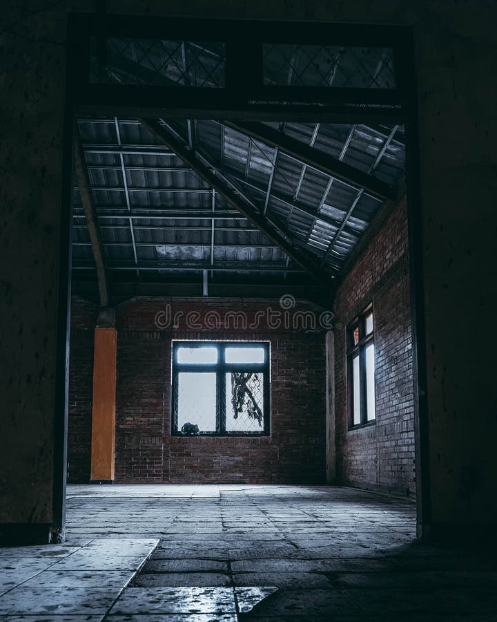 Creepy Brick Wall of an Old Warehouse Stock Photo - Image of vintage ...