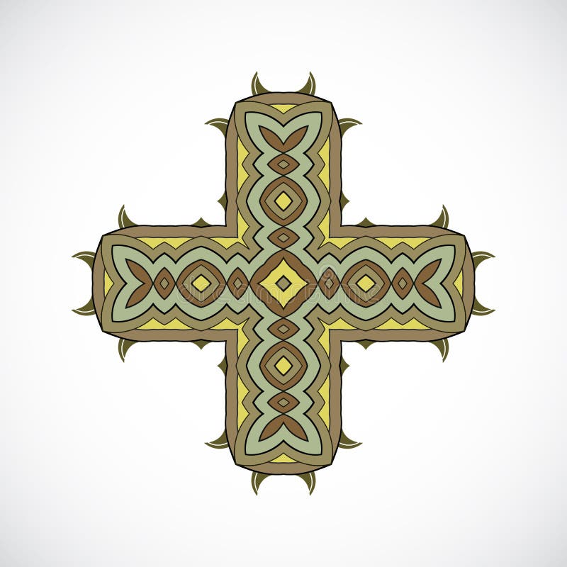 Old cross. stock vector. Illustration of style, decoration - 25217942