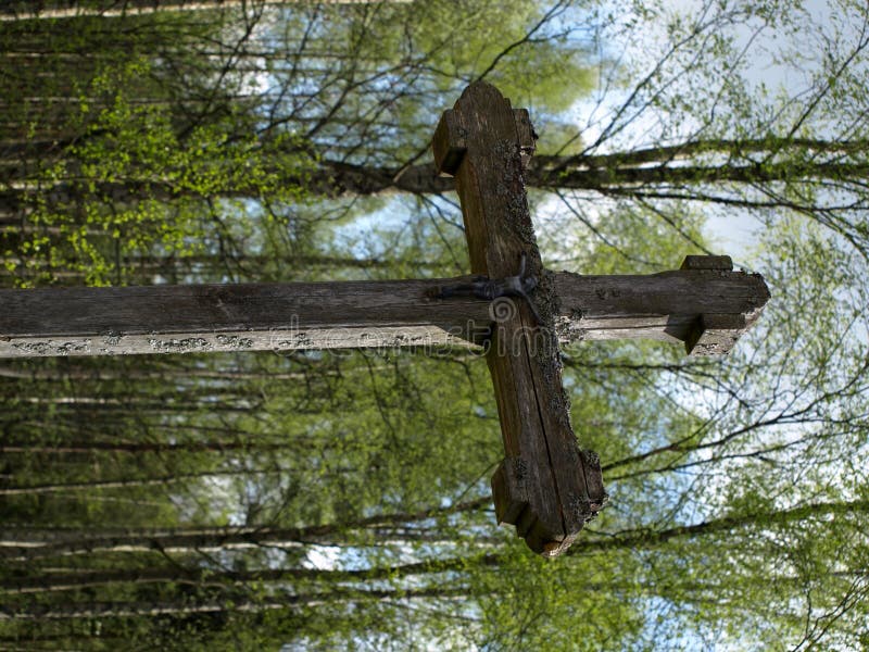 Old cross stock image. Image of omen, memory, leafs, cross - 5148395
