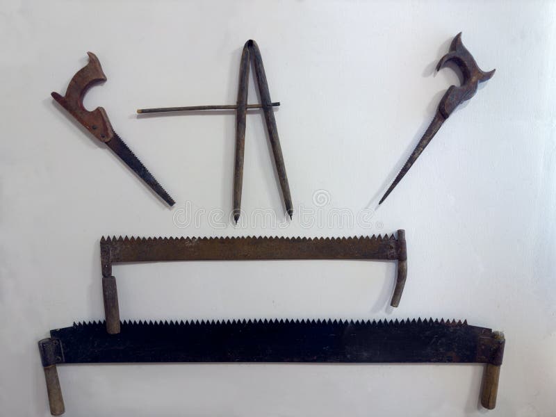 Two Man Crosscut Hand Saw Hand Drawn Stock Vector - Illustration of ...