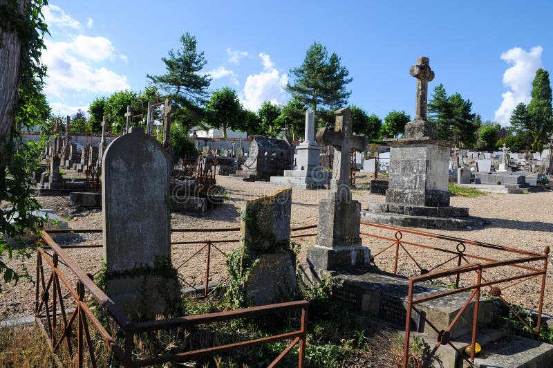 Old Crosses on a Graveyard in France Editorial Stock Photo - Image of ...
