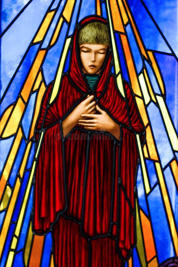 Old Crow, Canada. Colourful Church Window Depicting a Saint. Editorial ...