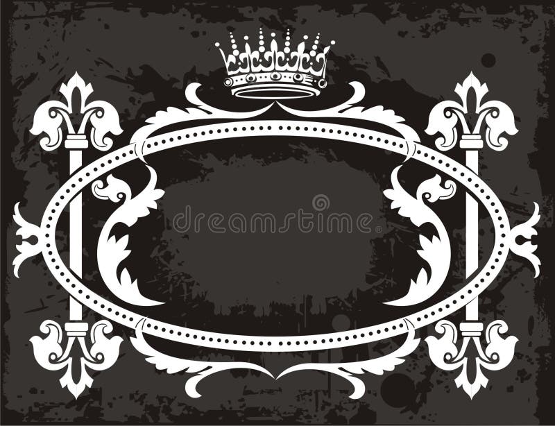 Old crown frame stock vector. Illustration of button, ornaments - 2727184