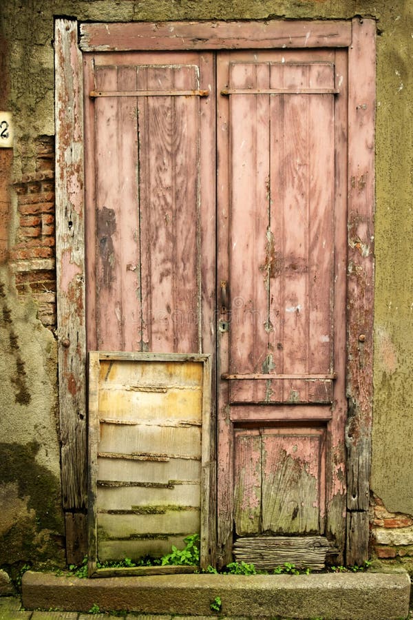 Old and crumbling door stock image. Image of wood, wooden - 177185057