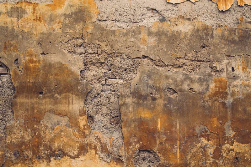 Old Crumbling European Wall Background Stock Photo - Image of orange ...