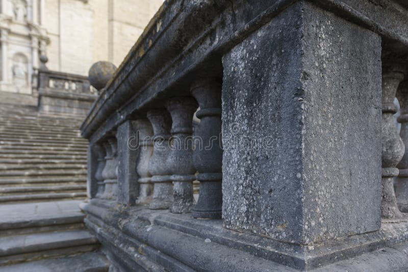 Old Crumbling Stone Structures - Railings Stock Image - Image of ...