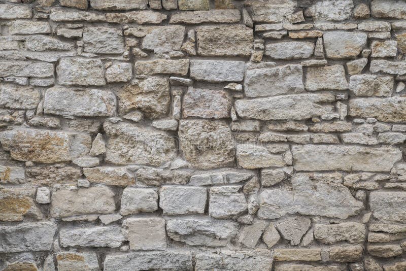 Old Crumbling Stone Wall in an Castle Stock Image - Image of defense ...