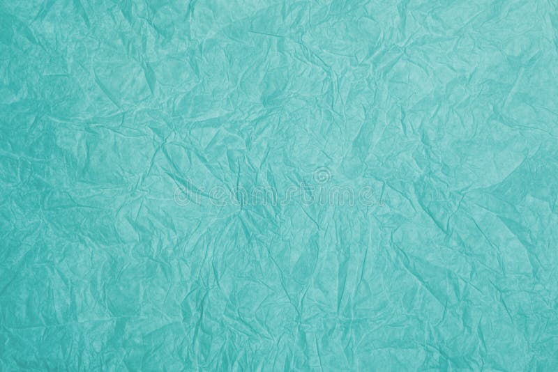 Crumpled Turquoise Paper Texture and Background for Design. Closeup ...